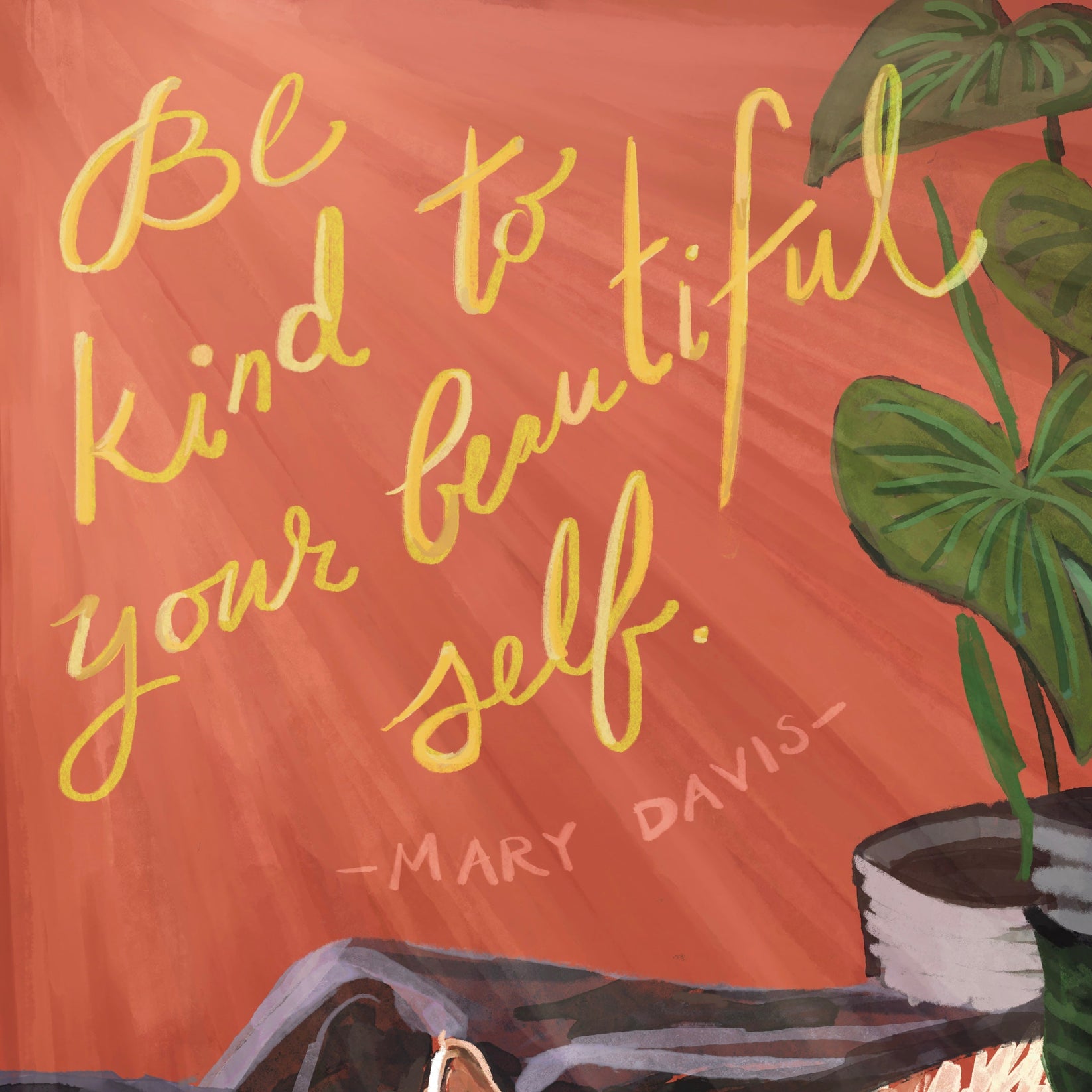 Be Kind to Your Beautiful Self — Get Well, Encouragement Card – Tiny ...