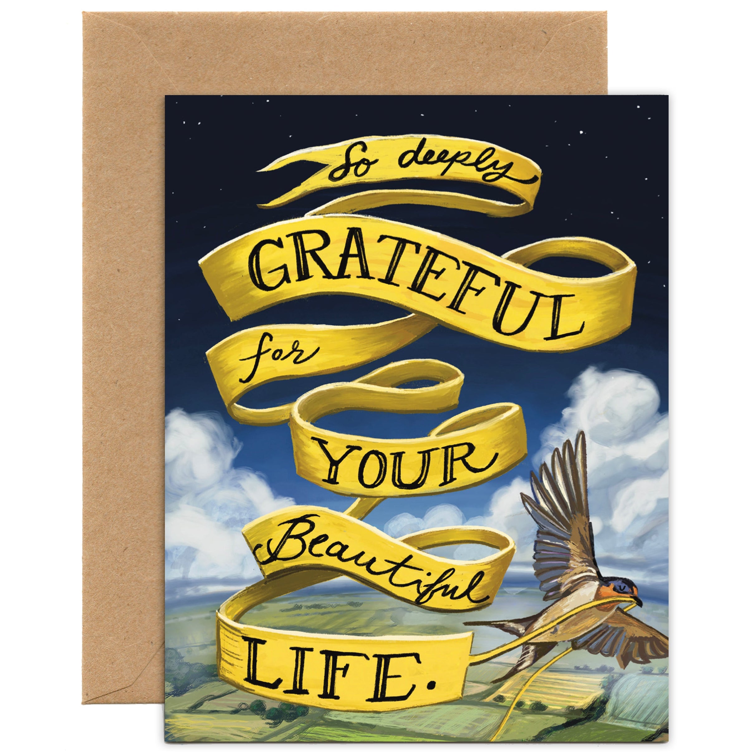 So Deeply Grateful for Your Beautiful Life — Birthday, Thank You Card ...