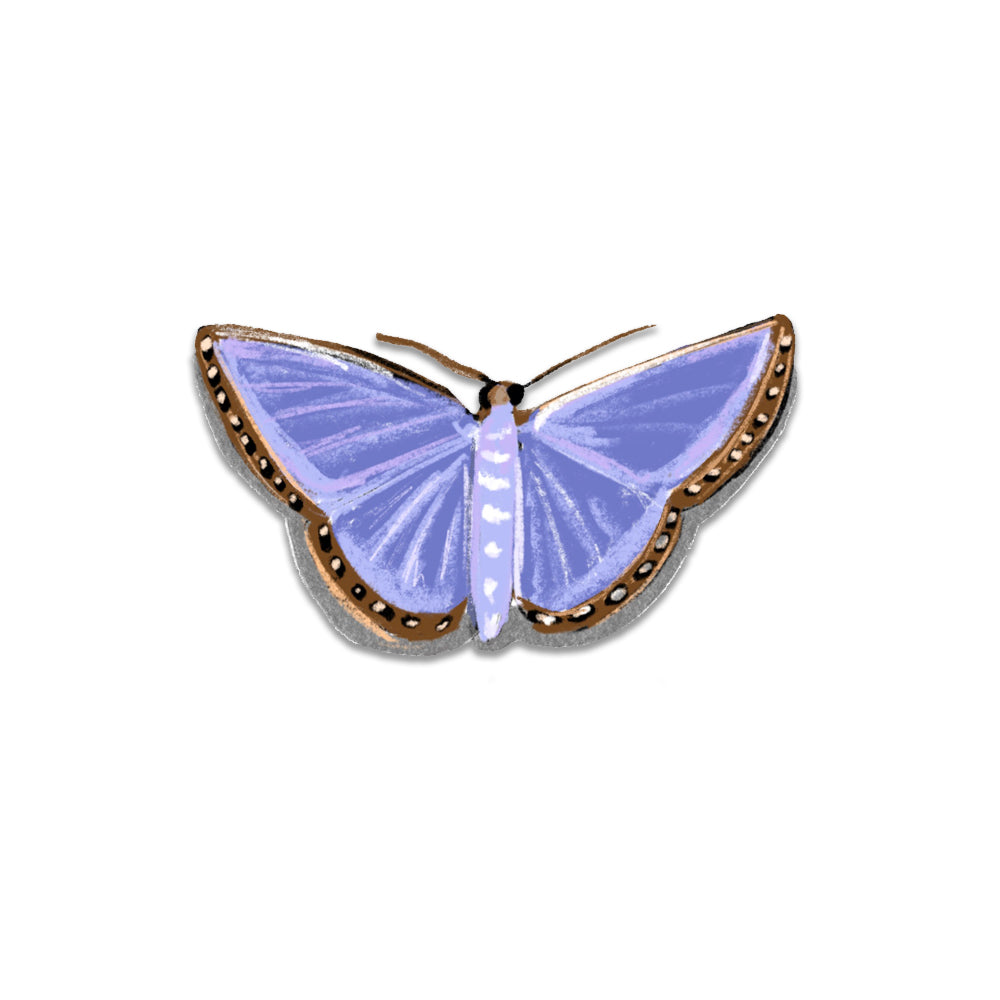 Blue Geometrid Moth Sticker – Tiny and Snail