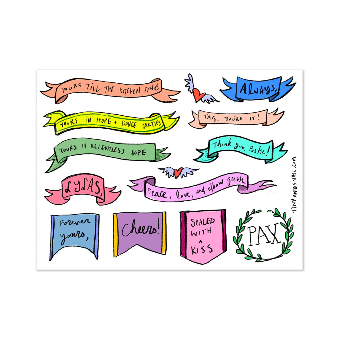 Forever Yours Sticker Sheet – Tiny and Snail